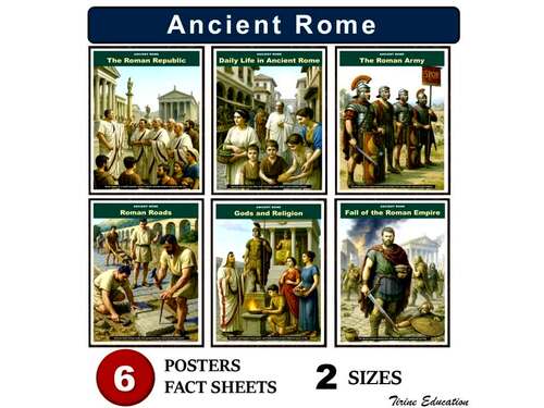 Ancient Rome History/ Social Studies 6 Poster Set with Student Notes