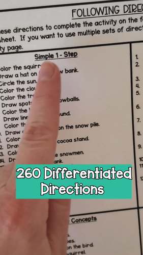 Snowman Theme Speech Therapy NO PREP Following Directions Worksheets