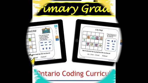 Ontario Coding Curriculum Grades 1-3 Printable and Boom Cards™ Game