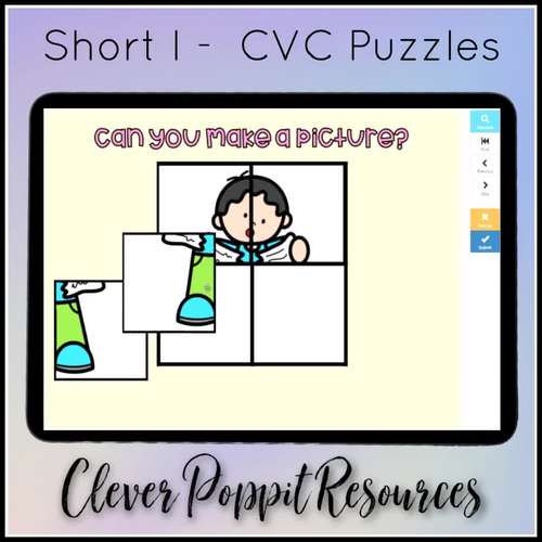 BOOM CARDS - Phonics - CVC Puzzles and Word Match - Short I | TpT