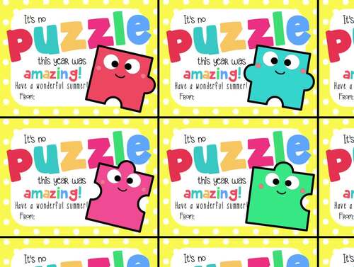Puzzle End-of-Year Gift Tag- It's no puzzle this year was amazing!