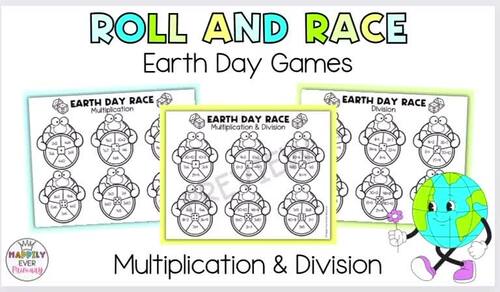 Earth Day Roll & Race Math Dice Games | Multiplication and Division ...