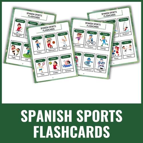 Sports in Spanish Bilingual Vocabulary Flashcards - Los Deportes