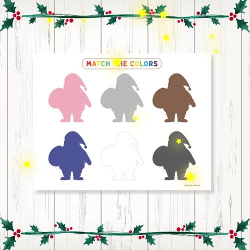 Santa Color Matching Activity – Christmas Color Sorting Game - Color ...