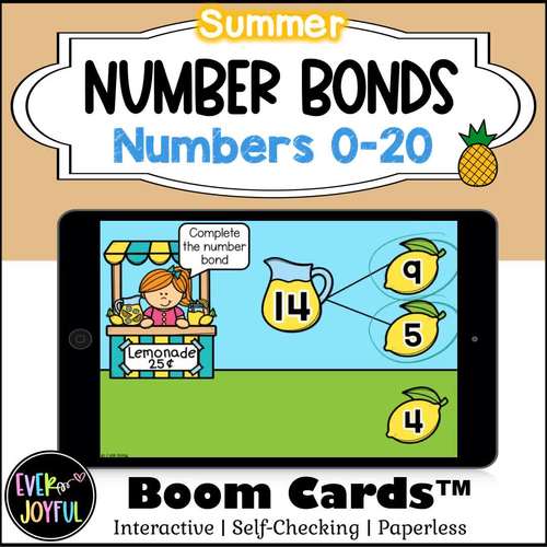1st Grade Summer Math Boom Cards™ Number Families Number Bonds 0-20