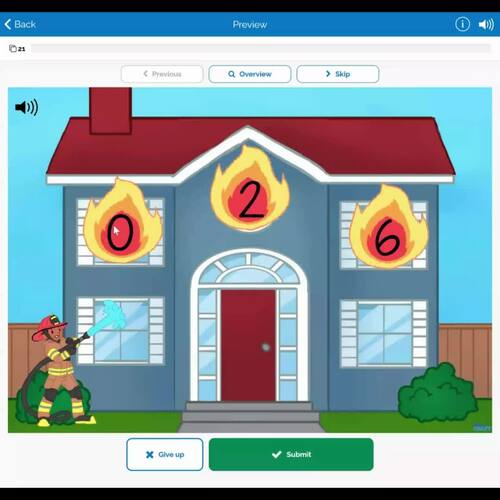 Firefighter Digital Resource Number Boom™ Game for Number Recognition
