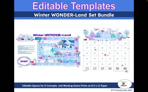 Editable Phonics Game Bundle | Winter Theme | Winter WONDER-Land