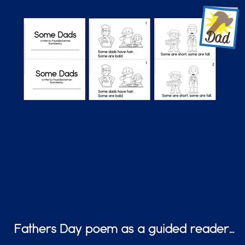Fathers Day Card and Easy Reader | Some Dads by Paula's Primary Classroom