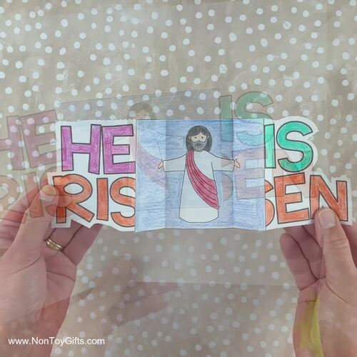 He Is Risen Craft - Easter Bible Coloring Activity - Interactive Folded ...