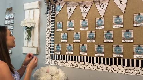 Farmhouse String Lights Editable Student Class Jobs Set with Job ...