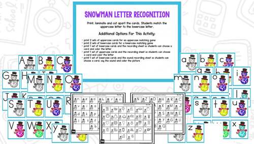 Disco Snowmen Math & Phonics Activities for Kindergarten | TPT