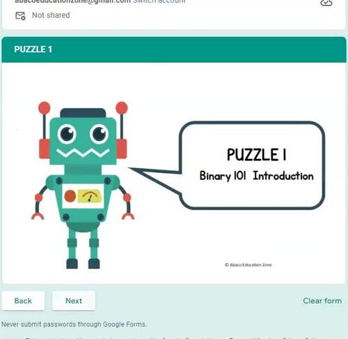 Lab Equipment Binary Code Activity by Abaco Education Zone | TPT