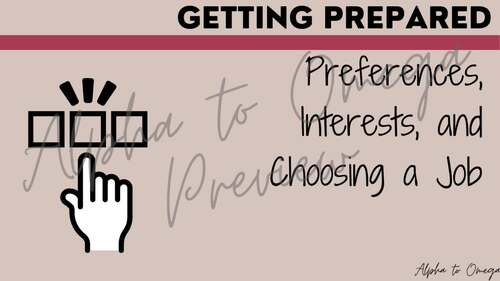 Choosing a Job for Transition and Work Based Learning Students | TPT