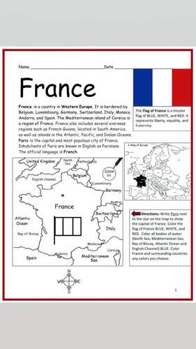 2024 Olympics Countries Printable Worksheets Bundle by Interactive ...