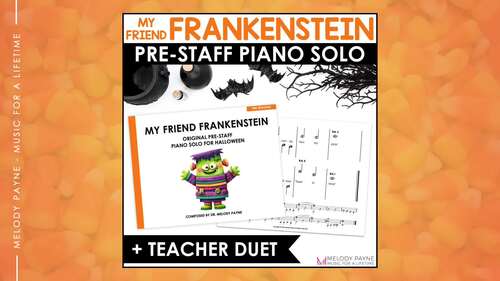 My Friend Frankenstein Pre-Staff Halloween Piano Sheet Music Solo for ...