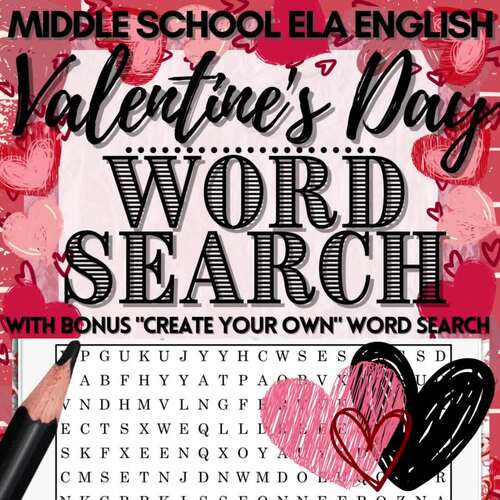 Valentines Day ELA Activity: Word Search (With Bonus Activity ...