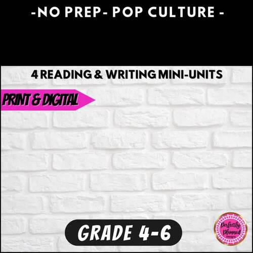 Pop Culture Bundle Fun Reading Passages Writing Narrative Mini-Unit 4th ...