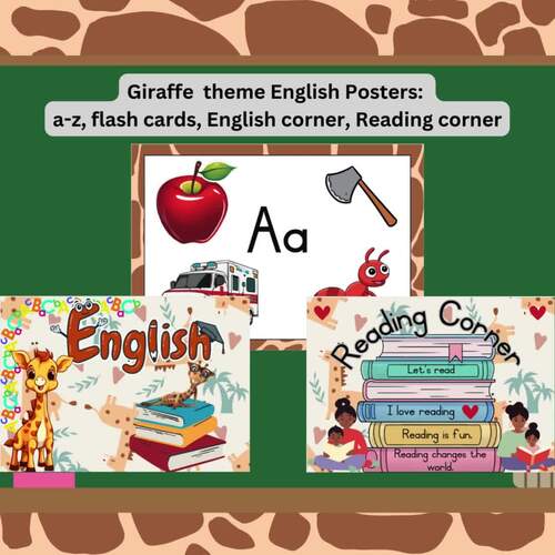 Giraffe theme English posters by Gizelle Geyer | TPT