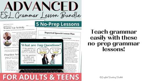 Adult ESL Advanced English Grammar Lesson Plans, Worksheets ...