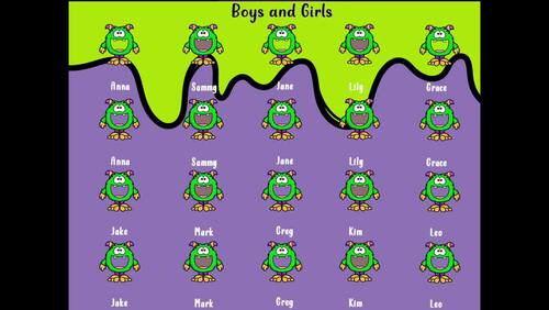 Hungry Monster Interactive Attendance Checker by My Master J | TPT