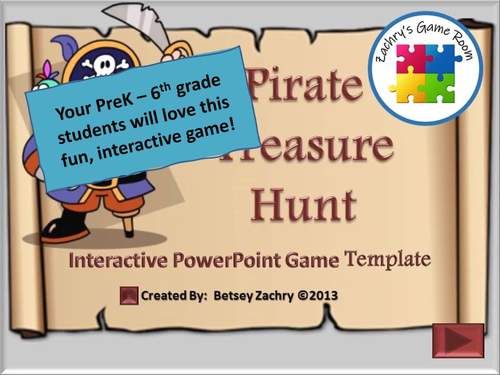 Pirate Treasure Hunt Review Game - Editable Template for PowerPoint