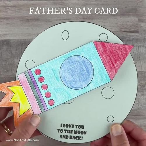 Father's Day Card - I Love You To The Moon And Back by Non-Toy Gifts