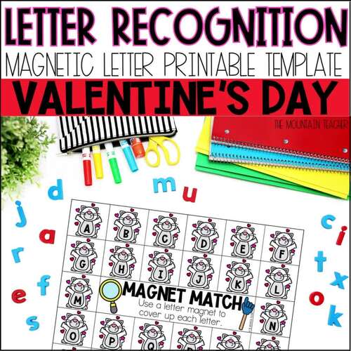 Valentine's Day Letter Recognition Activity Magnetic Letter Cookie Sheet