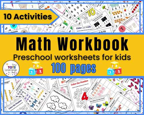 Preschool Math Counting And Cardinality Worksheets From 1 10 Coloring Activities