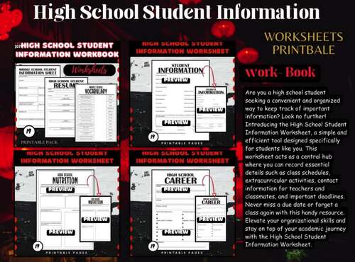 High School Student Information Worksheet (GIVES THE WHY FOR YOUR ...