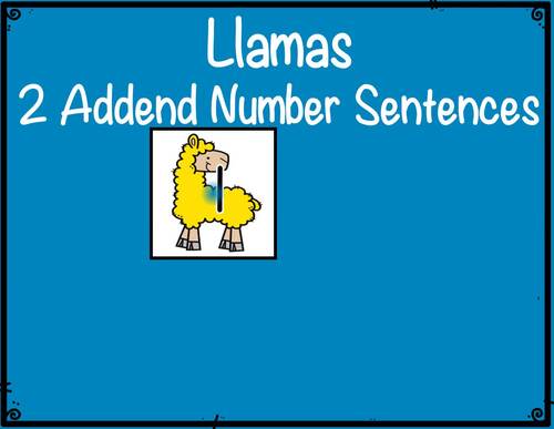 Llamas Themed 2 Addend Addition & Subtraction With Ten Frames | TPT