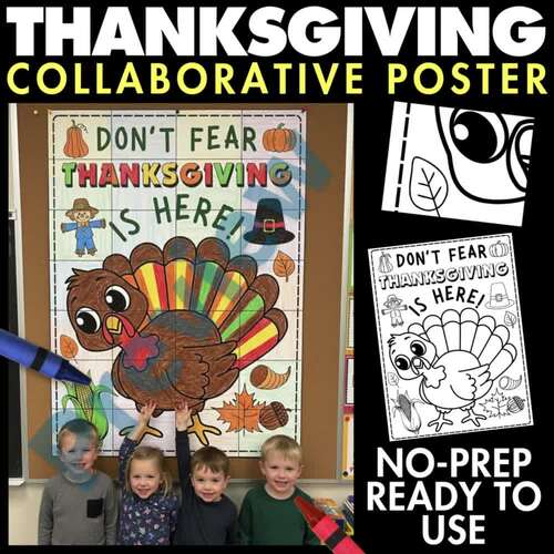 Turkey Thanksgiving Collaboration Poster Activity Bulletin Board ...