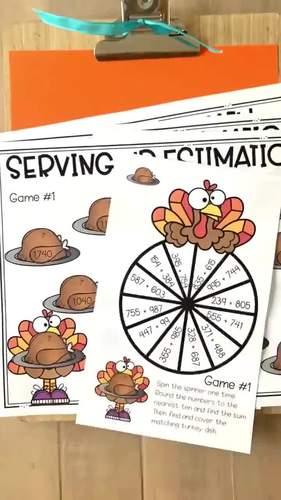 Thanksgiving Math Games 3rd Grade Activities Centers by Think Grow Giggle