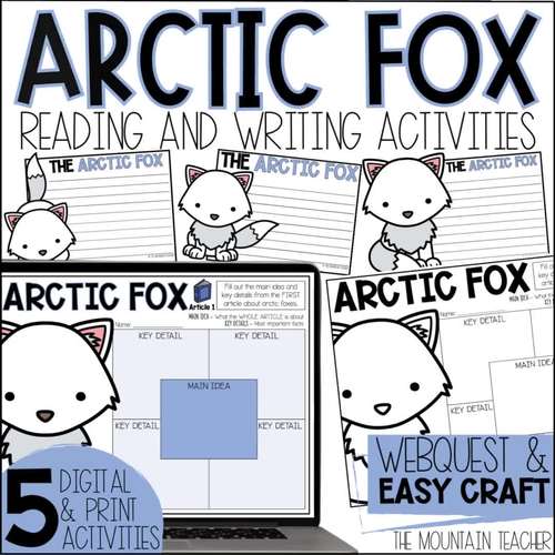 Arctic Fox Facts Webquest | Reading Comprehension Activities & Writing ...