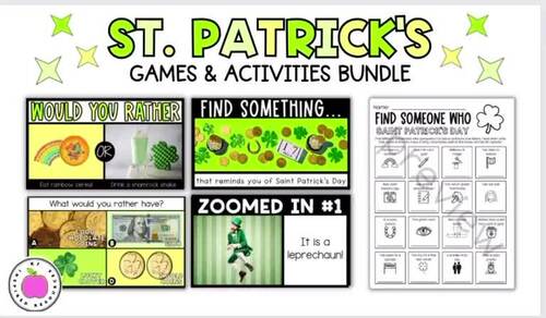 Saint Patrick's Day Activities and Games Bundle by KJ Inspired Resources