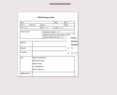 SOAP Progress Note for School Counselors, Editable Google Doc | TPT