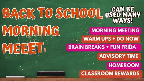Back to School Activity Morning Meeting Day 1 + Week 1 Activity | High ...