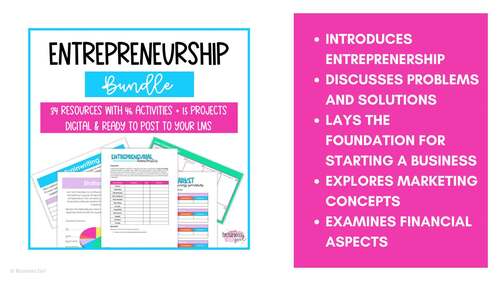 Entrepreneurship Activities and Projects Mega Bundle by Business Girl