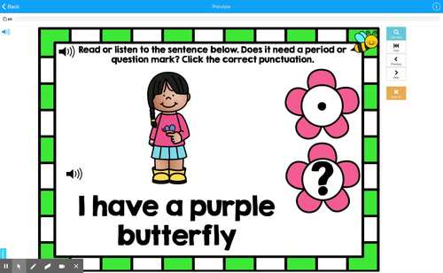 Punctuation Practice No-Prep Spring Literacy Centers Punctuation Games