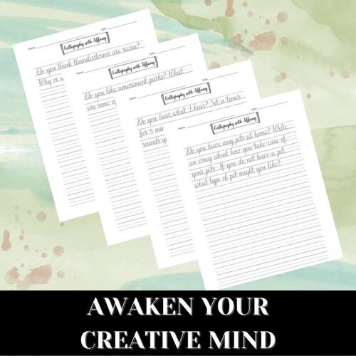 50 CREATIVE WRITING PROMPTS VOL. 2 | Cursive Handwriting Practice for ...