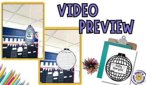 New Year Writing Craft | Disco Ball Craftivity | Goal Setting & Reflection