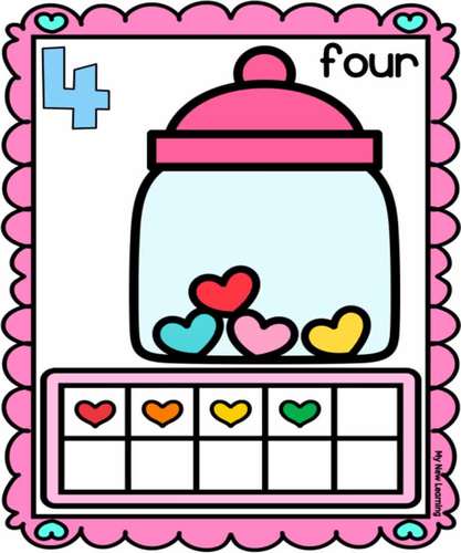 Valentine's Day Math CENTERS Mats Ten Frames 1-10 Packet by My New Learning