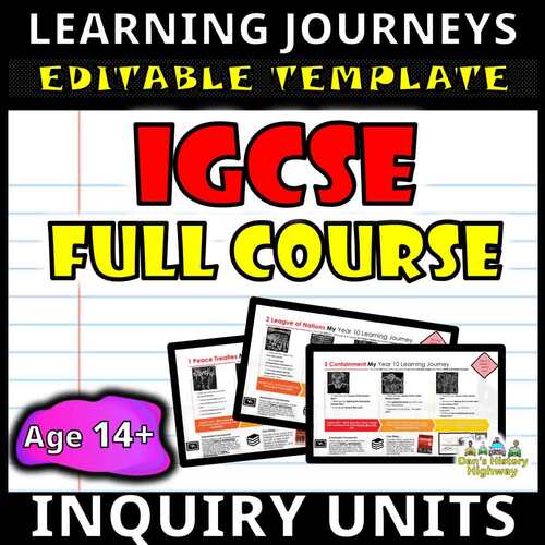 CIE IGCSE History Learning Journeys | Editable Progress Sheets for Students