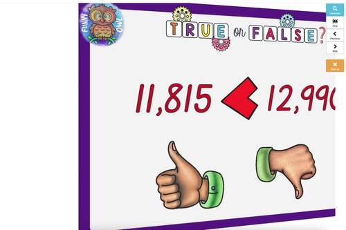 Comparing 5 digit Numbers | Boom Cards | Compare Numbers True or False Game