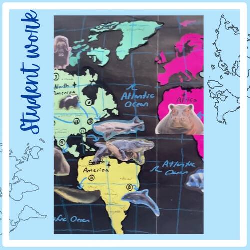 World Map Poster of Water Sources around the World project and activity