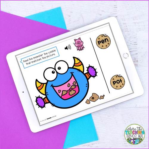CVC Words Boom Cards - Feed the Monster! | Distance Learning Resource