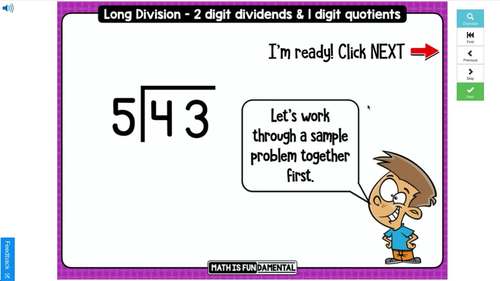 Long Division - 2 Digit Dividends & 1 Digit Quotients | Boom™ Cards | 4 ...