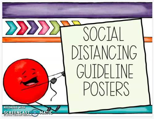 Social Distancing Posters EDITABLE by Curious Classroom Adventures
