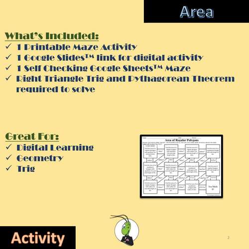 Area of Regular Polygons Maze Activity for Geometry for Google | TPT
