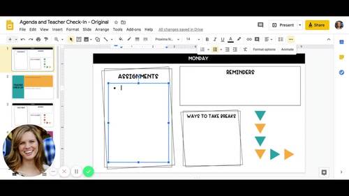 Digital Daily Agenda and Teacher Check-In Notebook - Back to School