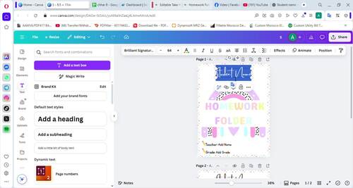 Editable Homework Folder Covers | Rainbow Classroom Organization For ...